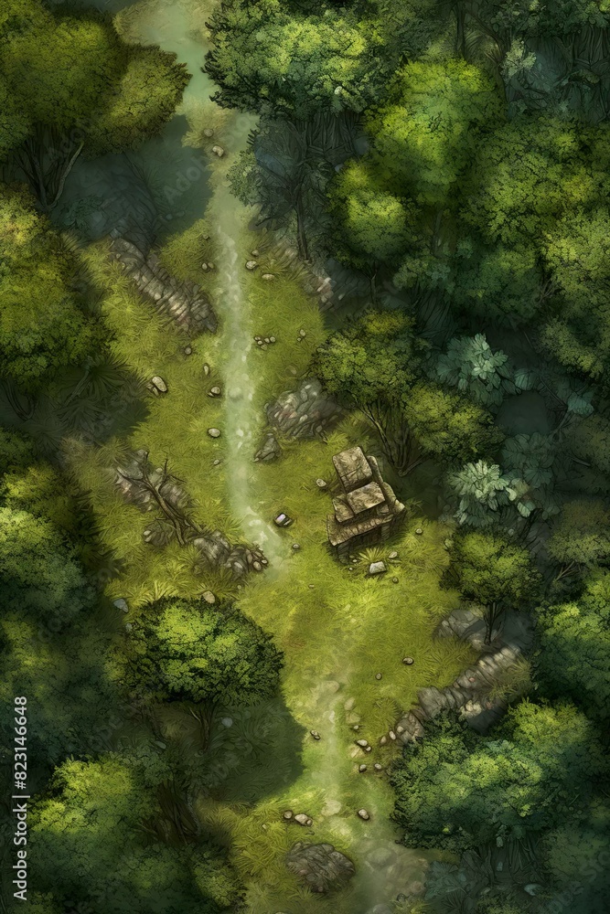DnD Battlemap Forest - Dense Canopy - Heroic Fantasy RPG - 4K. Stock ...