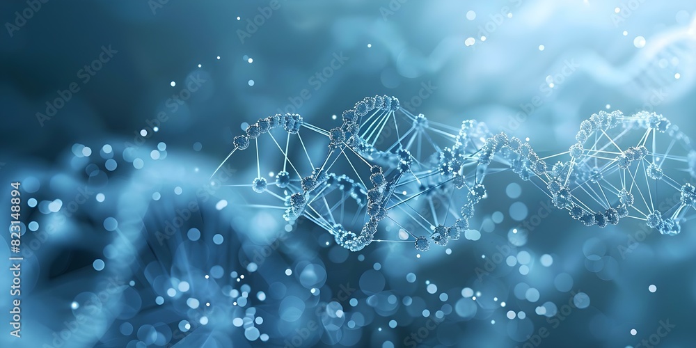 DNA research background with key genetic components in a cell nucleus ...
