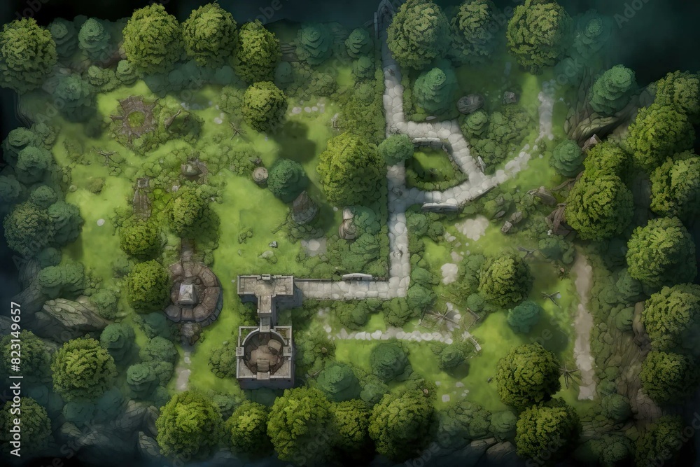 DnD Battlemap Forest Stronghold battle - A capture from an intense ...