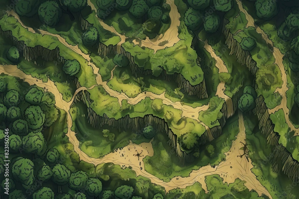 DnD Battlemap Fungal Hollow Battlemap: Dense forest undergrowth with ...