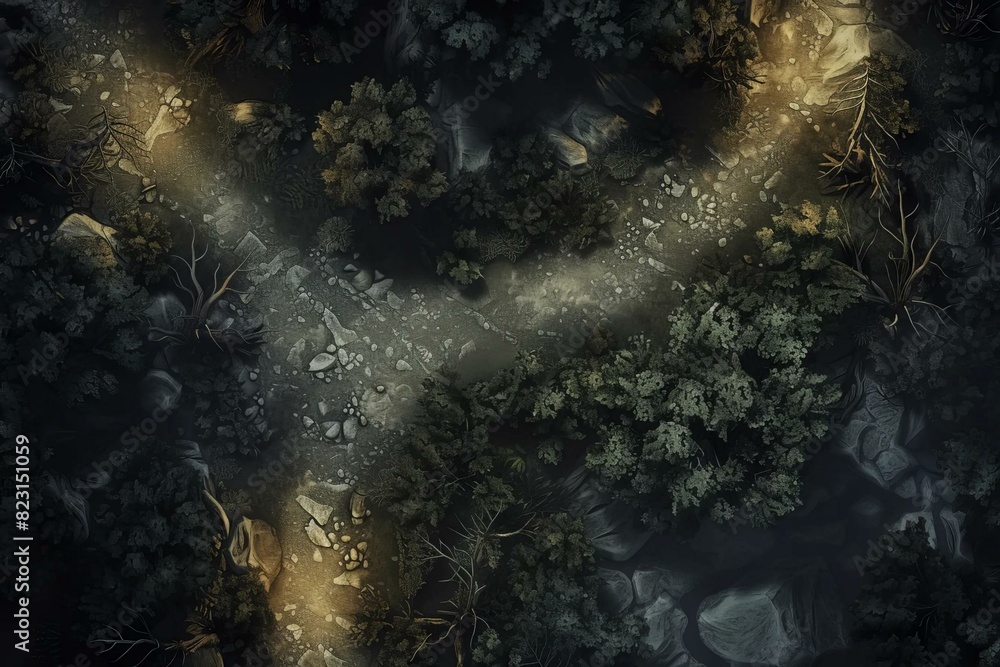 DnD Battlemap haunted woods battlemap for roleplaying games. Stock ...