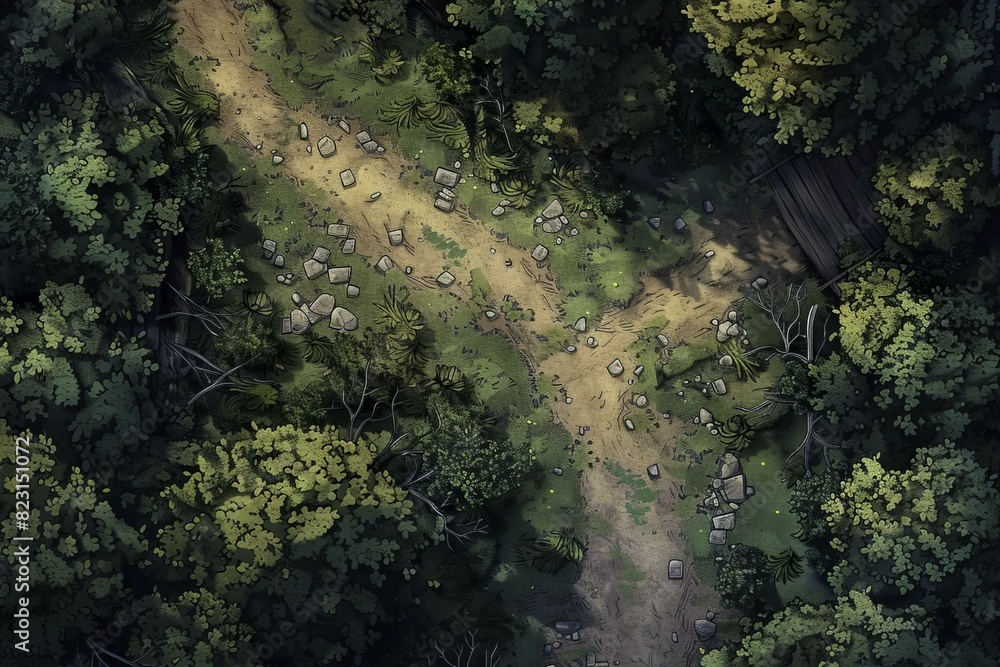 DnD Battlemap "Haunted Woods Battlemap" - Summary: A spooky forest map ...