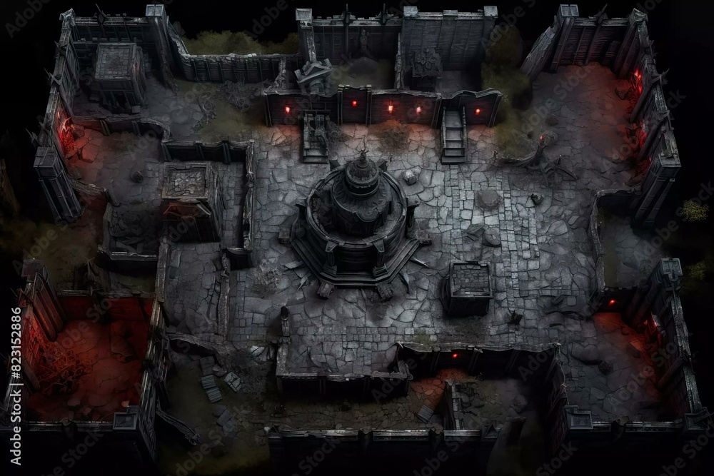 DnD Battlemap Dark Castle in Demonic Realm - Eerie castle shrouded in ...