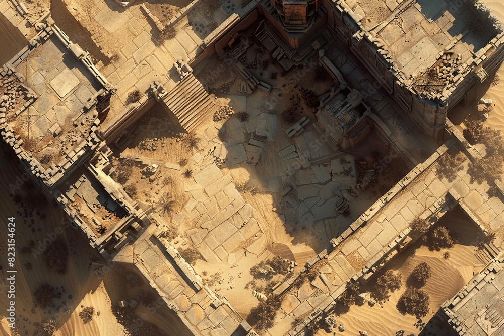 DnD Battlemap Sandstorm Ruins Battlemap: Desert wasteland with ruins ...