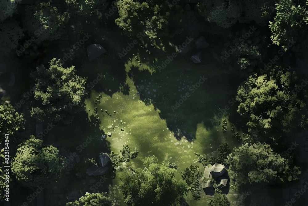 DnD Battlemap Shadow Forest Battlemap Summary: Detailed map of a ...