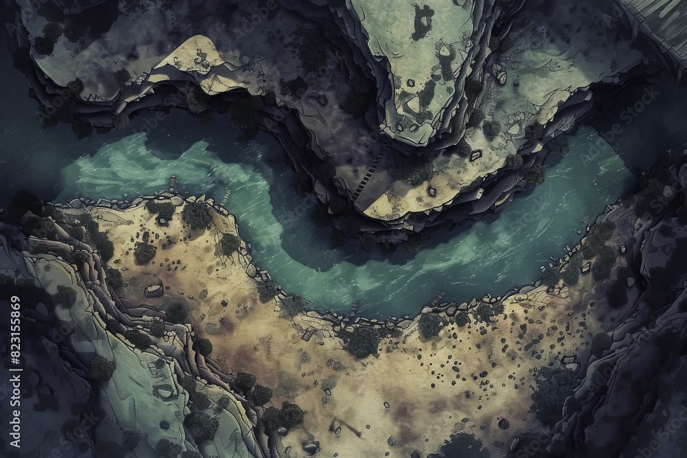 DnD Battlemap Underground River Battle Map: A detailed map for battles ... DnD Battlemap Underground River Battle Map: A detailed map for battles ...