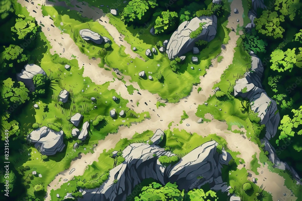 DnD Battlemap Windy Plateau Battle Map - A detailed battle map set on a ...