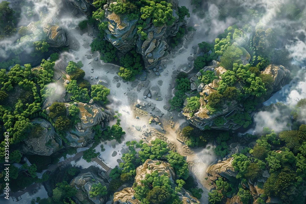 DnD Battlemap Windy Plateau Battlemap Résumé : Detailed map of a wind ...