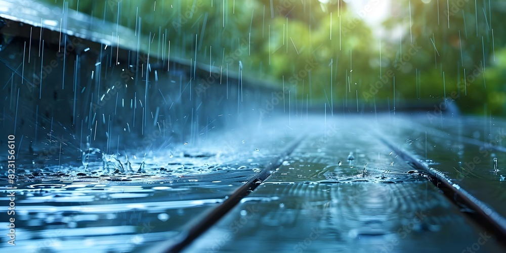 Rainwater flows down the roof. Concept Hydrology, Rainwater Management ...