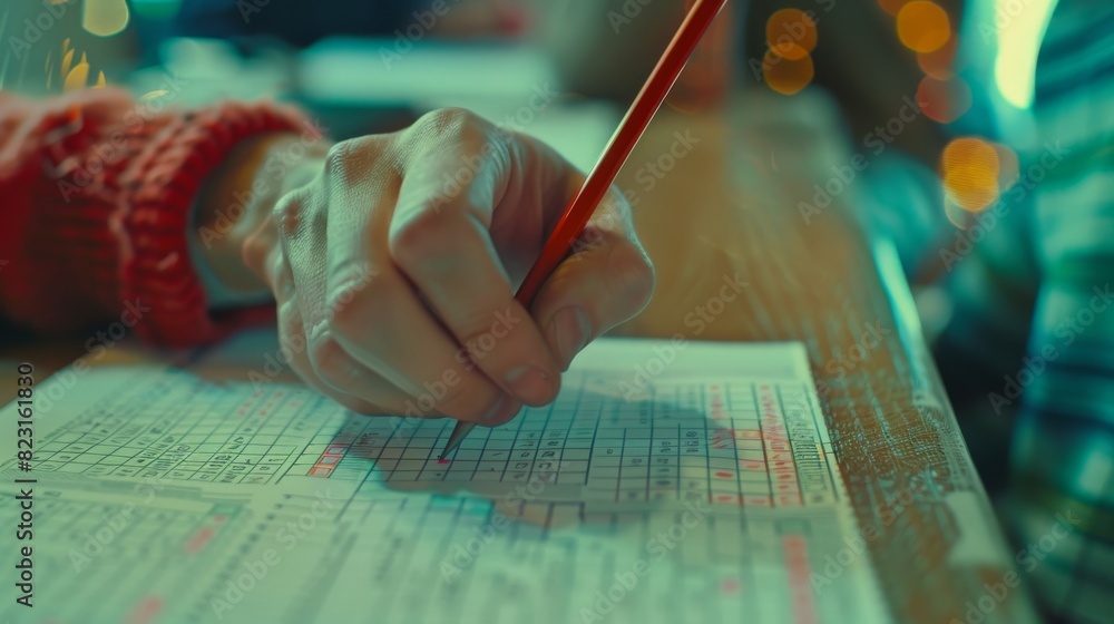 Filling in Answer Sheet with Standardized Tests, marking Correct Answer ...