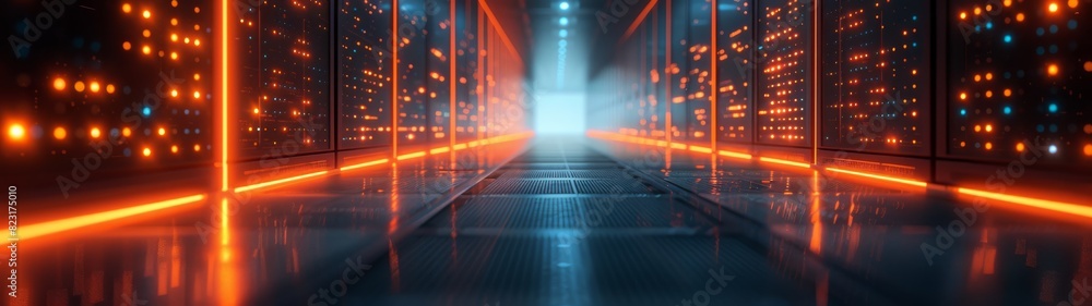 Abstract technology background. Shadows dance across the sleek surfaces ...