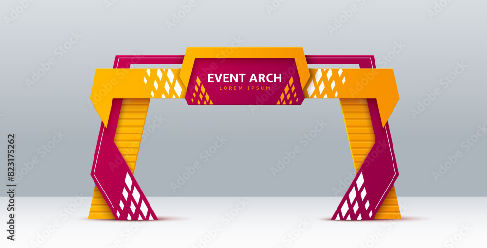 event arch, realistic 3d vector exhibition entrance or entry, modern ...