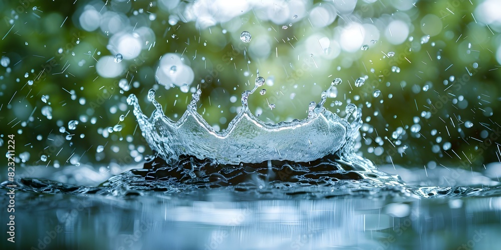 Highdefinition isolated water splash on a white background. Concept ...