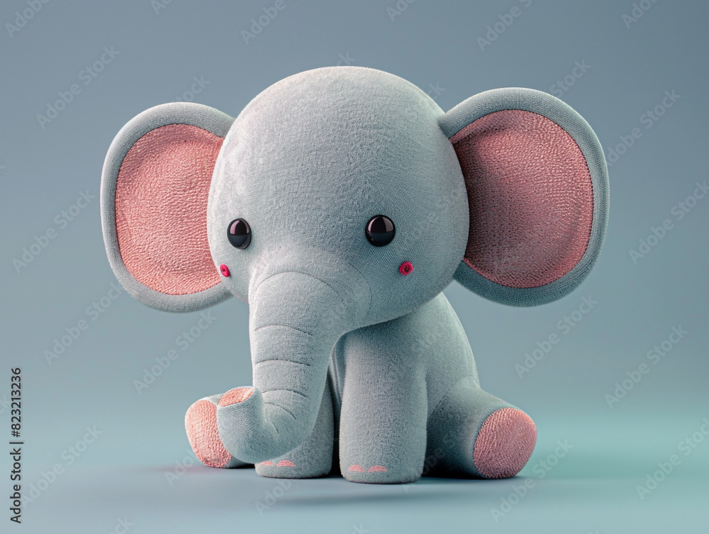 Cute kawaii squishy elephant plush toy. The elephant is cute and cuddly ...