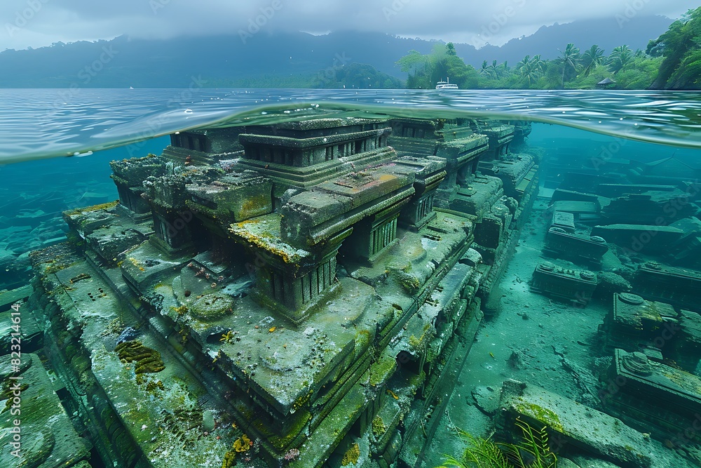 ภาพประกอบสต็อก Nan Madol's Lost Civilization Italian Researchers Dive ...