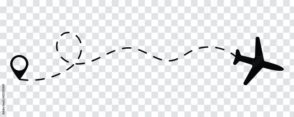 Plane with line and blank for text. Continuous one line drawing ...