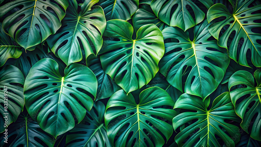 Juicy Green Monstera Leaves in Nature: Realistic and Vivid Colors ...