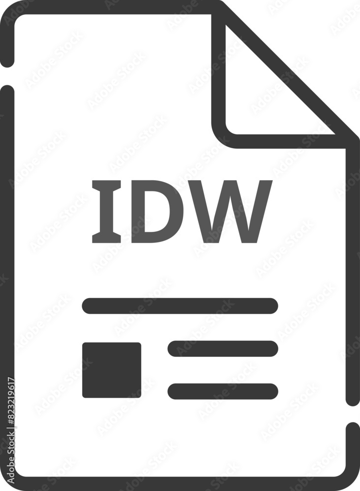 IDW file Icon minimal outline with symbols Stock Vector | Adobe Stock