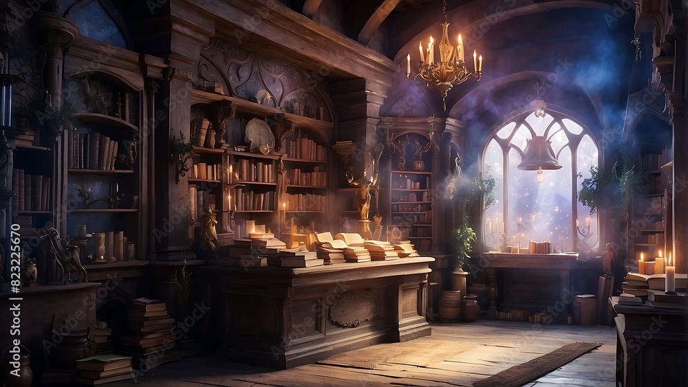 Inside the room of the sorcerers A user of magical magic who stores ...