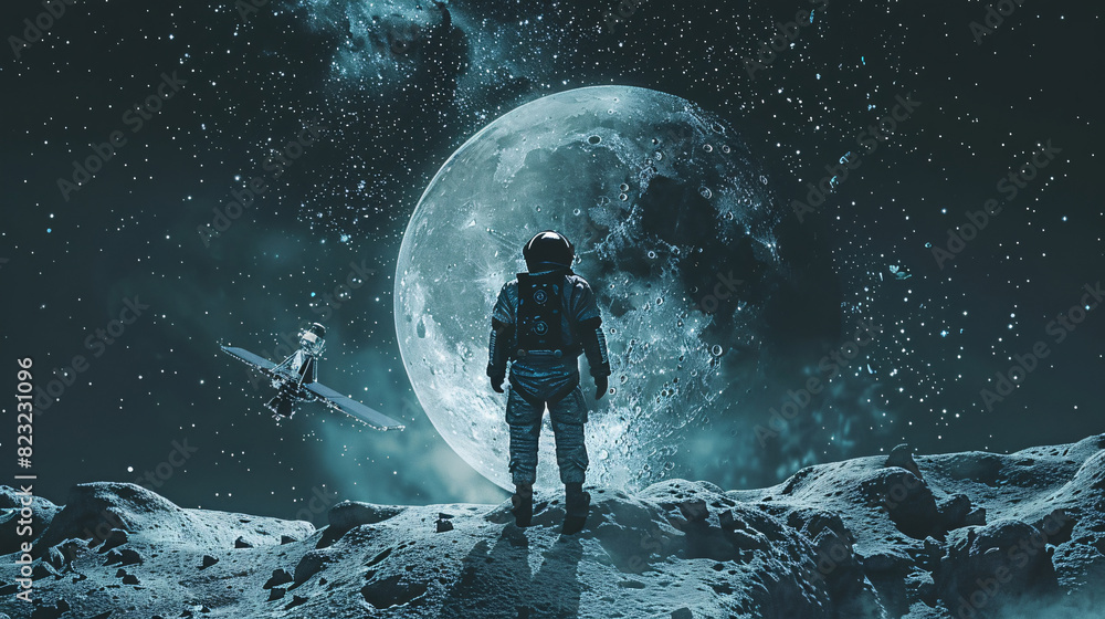 Sketch of a child in a spacesuit floating in outer space, surrounded by stars and planets Stock ...