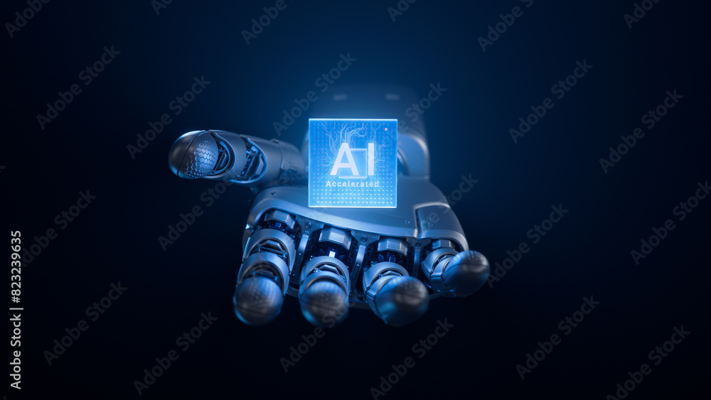 Metal Hand of Humanoid Robot Offering Innovative and Advanced AI ...