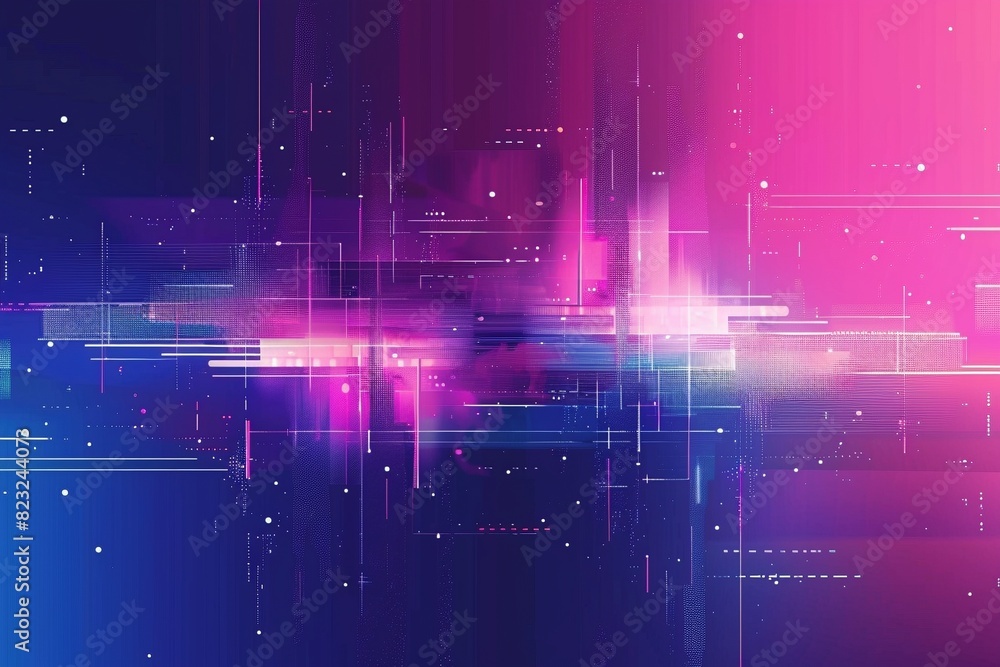 Abstract data streams flow across a neon-lit digital network in this ...