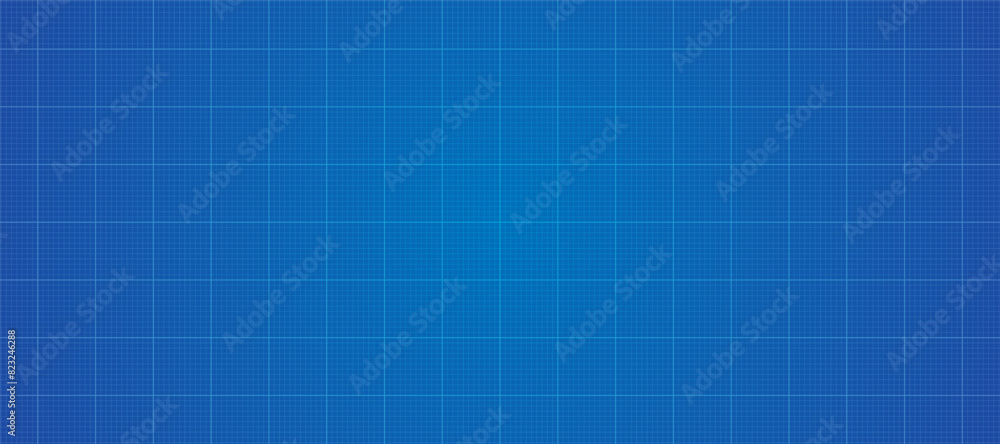Blueprint background vector illustration. Blank grid paper sheet for ...