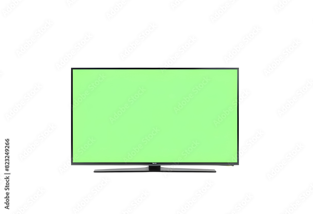Realistic modern TV screen mockup. Lcd panel with green screen Digital ...