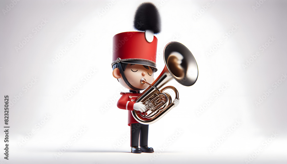 Downloadable 3D Character: Red Uniform Marching Band Tuba Player, Fun ...