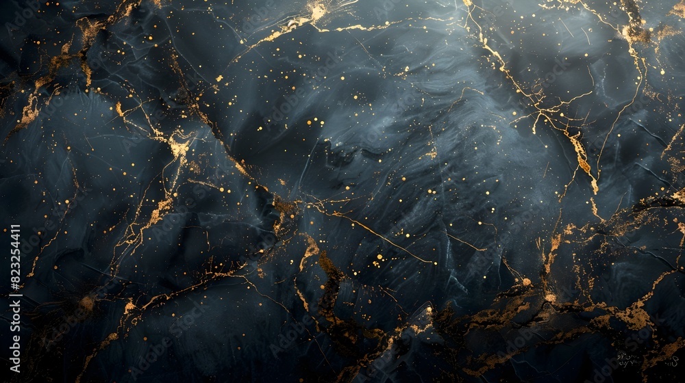 Luxurious Black Marble Backdrop with Subtle Gold Veining and Dramatic ...