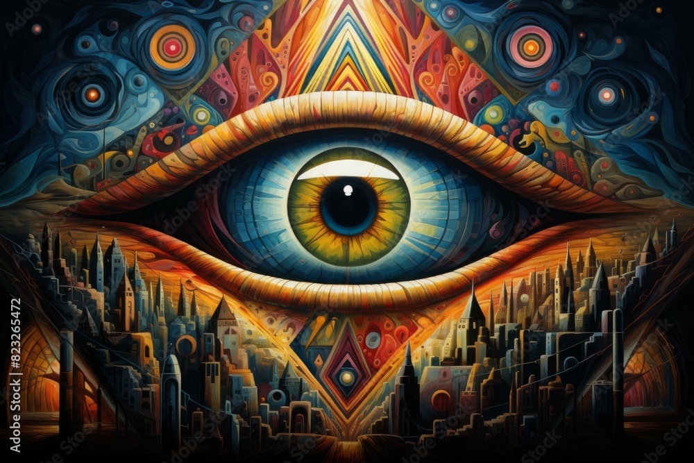 Insightful Third vision eye intelligence. Face meditate. Generate Ai ...