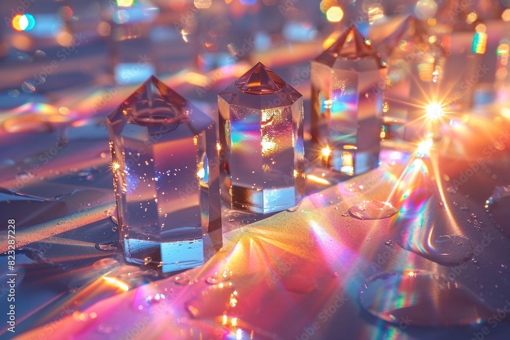 a crystal's texture, showcasing its light-catching ability and ...