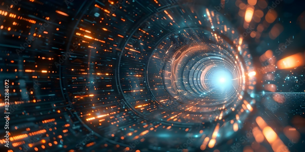 Futuristic digital artwork with a datathemed background. Concept ...