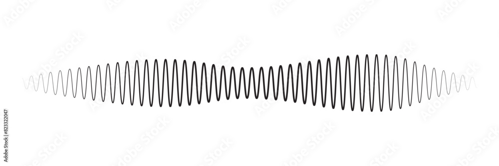 Set of radio Wave icon. Monochrome simple sound wave on transparent ...
