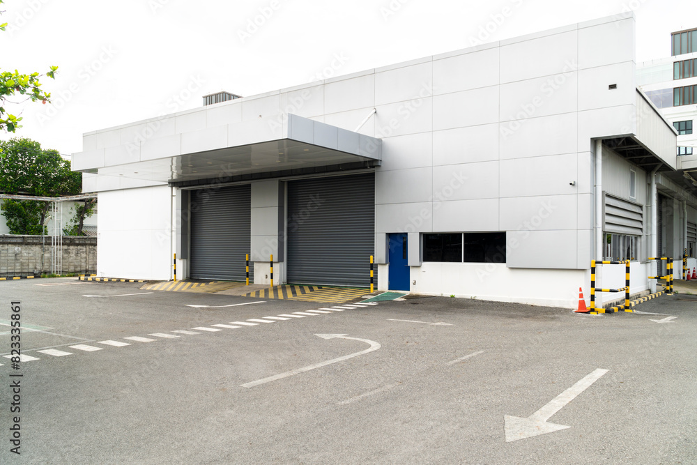 Warehouse or industry building exterior. Use as distribution center for ...