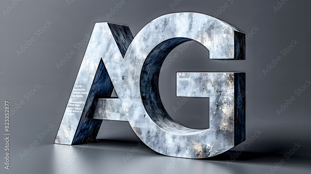 High-Tech Innovation Detailed Mechanical Design Forming the Letters AGI ...