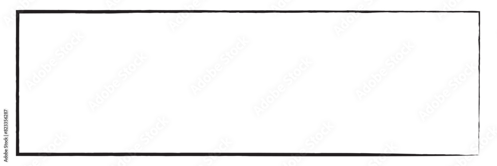 Black grunge rectangle empty frame isolated on transparent or white ...