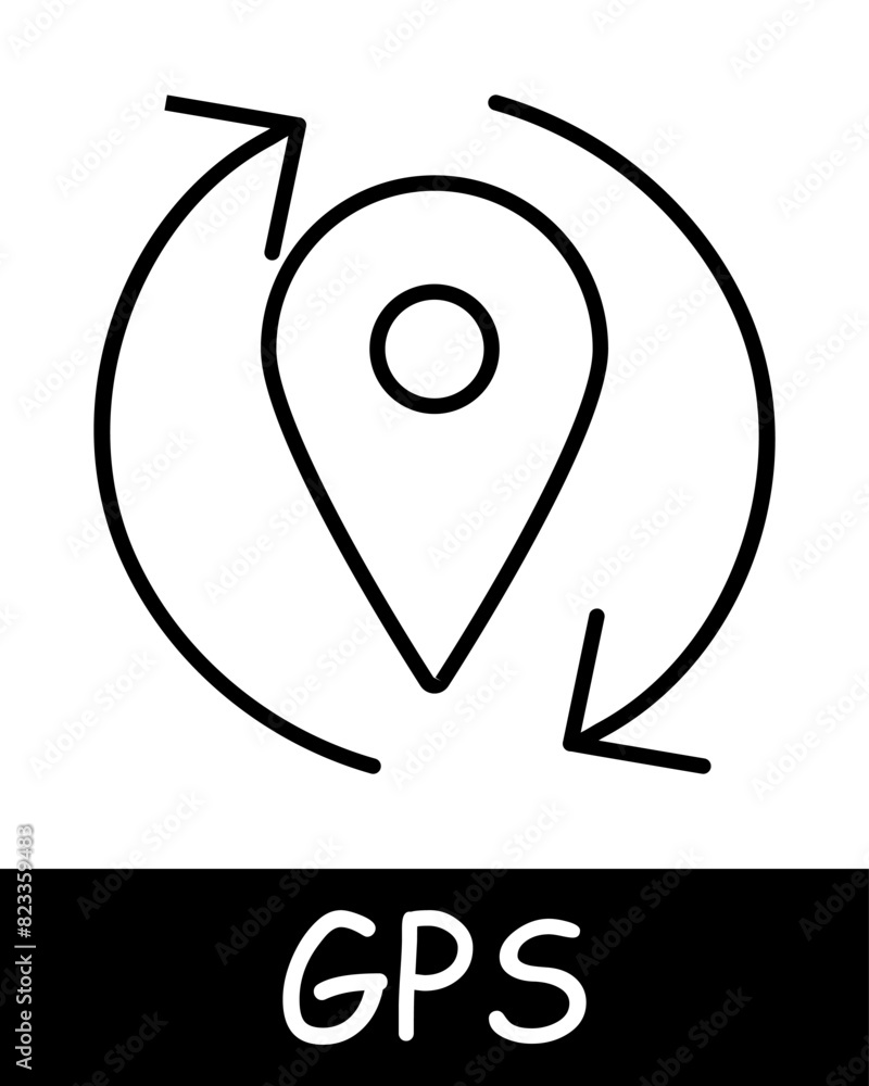 GPS line icon. Satellite, global positioning system, navigation ...