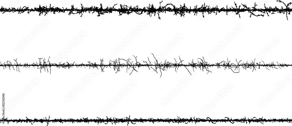 frame of wire, barbed wire texture set, black and white barbed wire ...