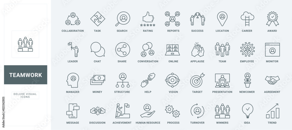 Outline symbols of partnership and help of team in leaders career ...