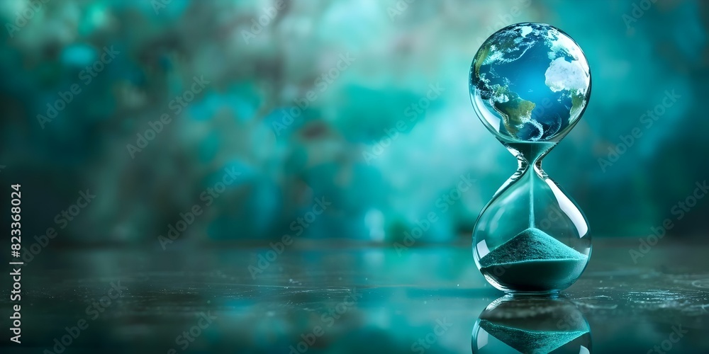 Earths climate depicted in hourglass shape symbolizing environmental ... Earths climate depicted in hourglass shape symbolizing environmental ...