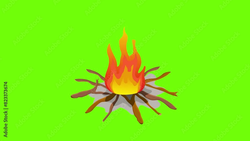 Camping bone fire clip art, woods with flames burning animation on ...