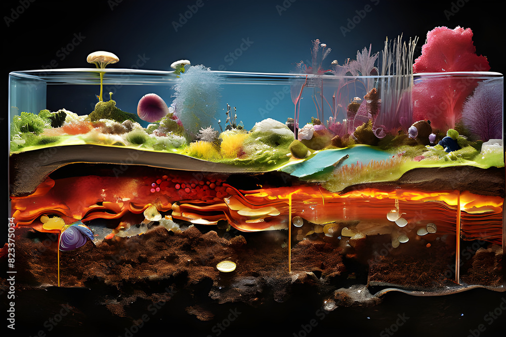 Illustration of a dynamic view of soil microorganisms involved in the ...