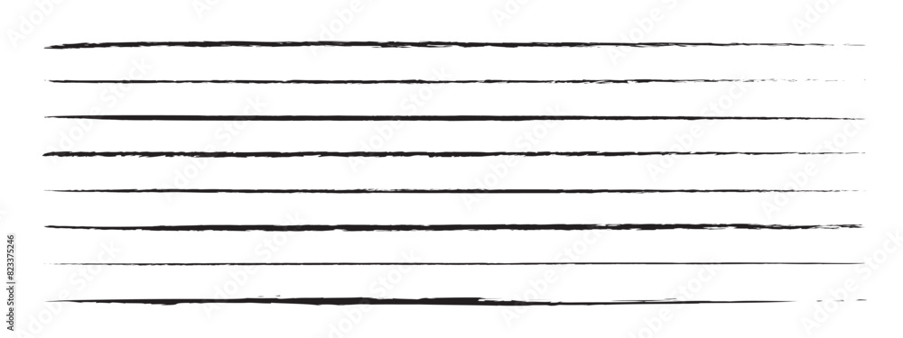 Line underline. Set strike lines black color isolated on white ...
