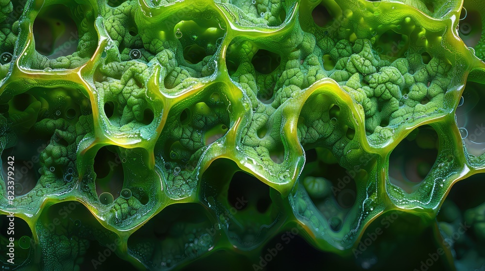 Extreme Close-Up of Green Plant Cells: A Fascinating Journey into the Microscopic World of ...