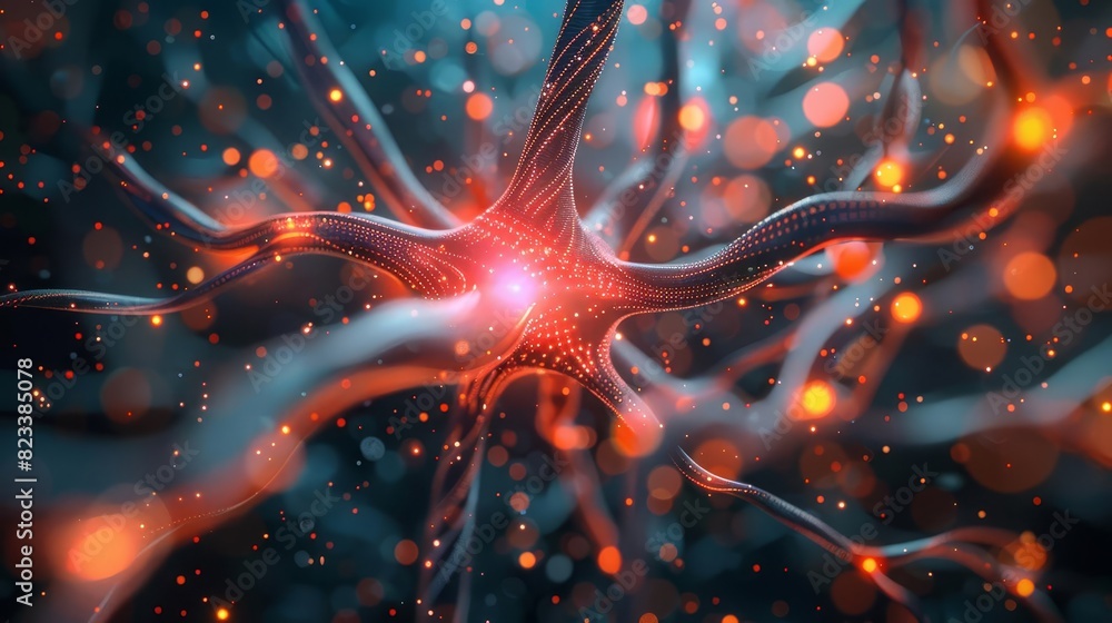 Depict a neural network analyzing images and identifying objects, with labeled outputs ...