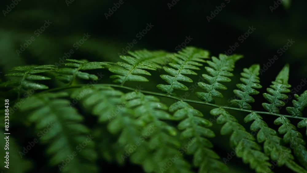 Forest greenery creates beautiful foliage backdrop. Fern leaves and ...