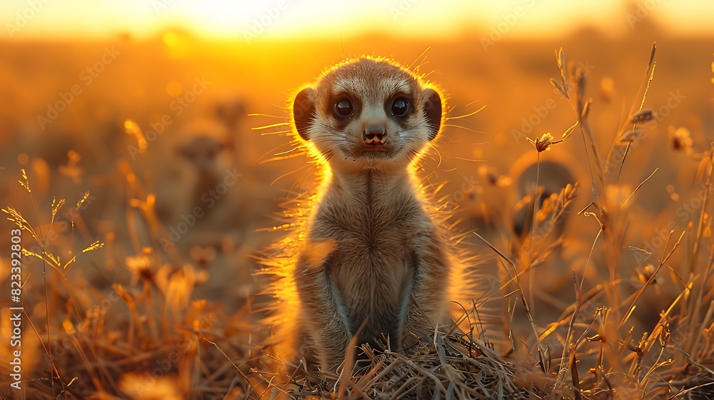 the sundrenched savannahs of Tanzania a playful meerkat named Simba ...