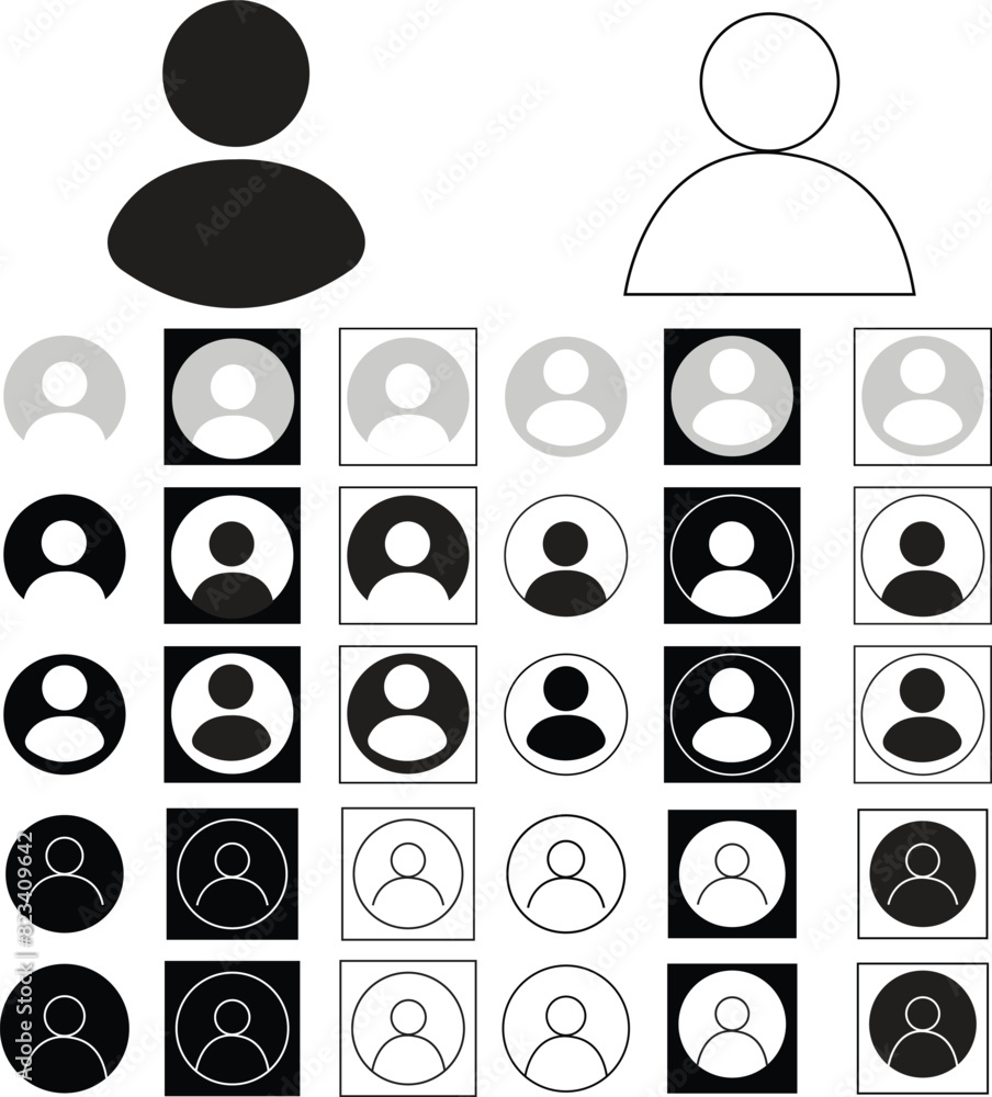 Avatars, user profiles, person flat styles icons Set. Suitable for ...