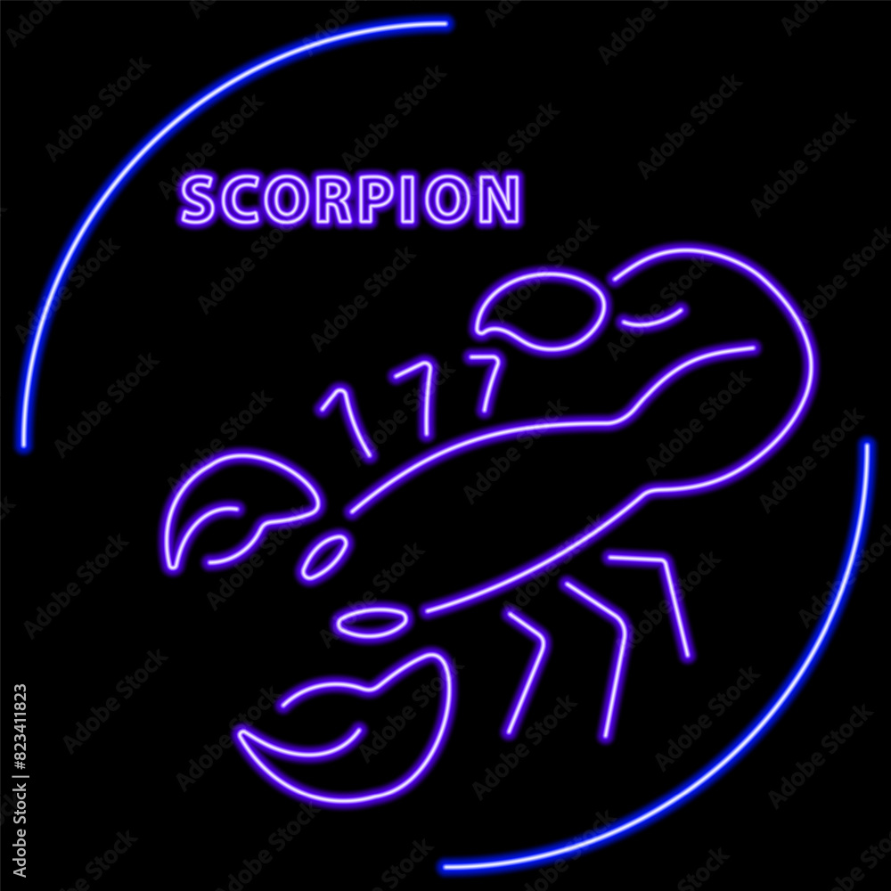 scorpion neon sign, modern glowing banner design, colorful modern ...